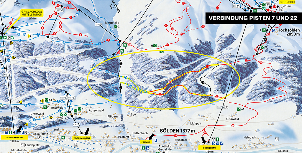 Pistenverbindung - Bergbahnen Sölden